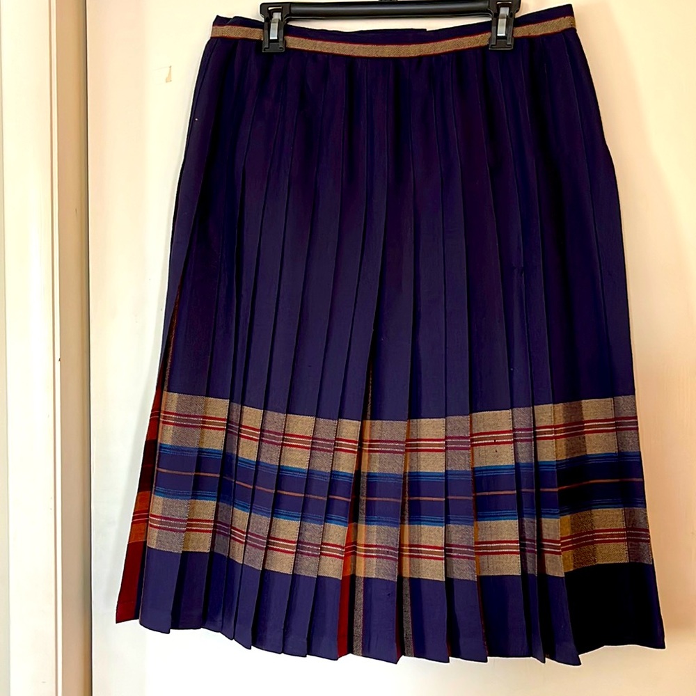 Vintage 1960s Pleated Scotch House Wool Tartan Skirt - Gem